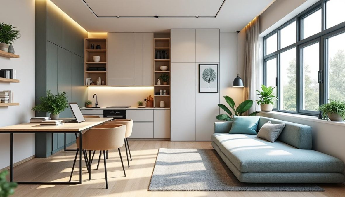 Un studio de 29m² au design moderne et à l'aménagement astucieux ...